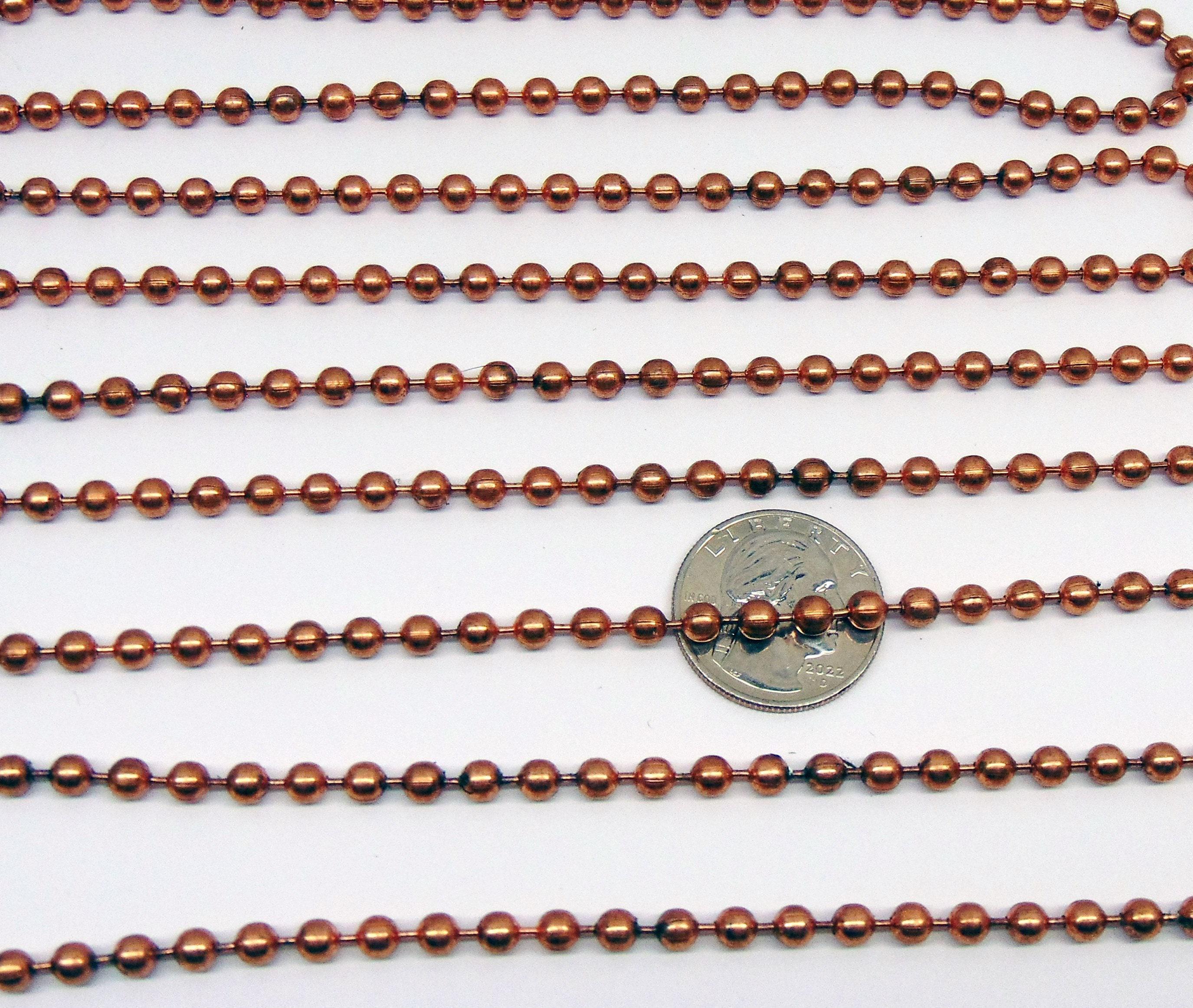 Pure COPPER Ball Chain 4.5mm ~light Oxidation / Patina ~various ...