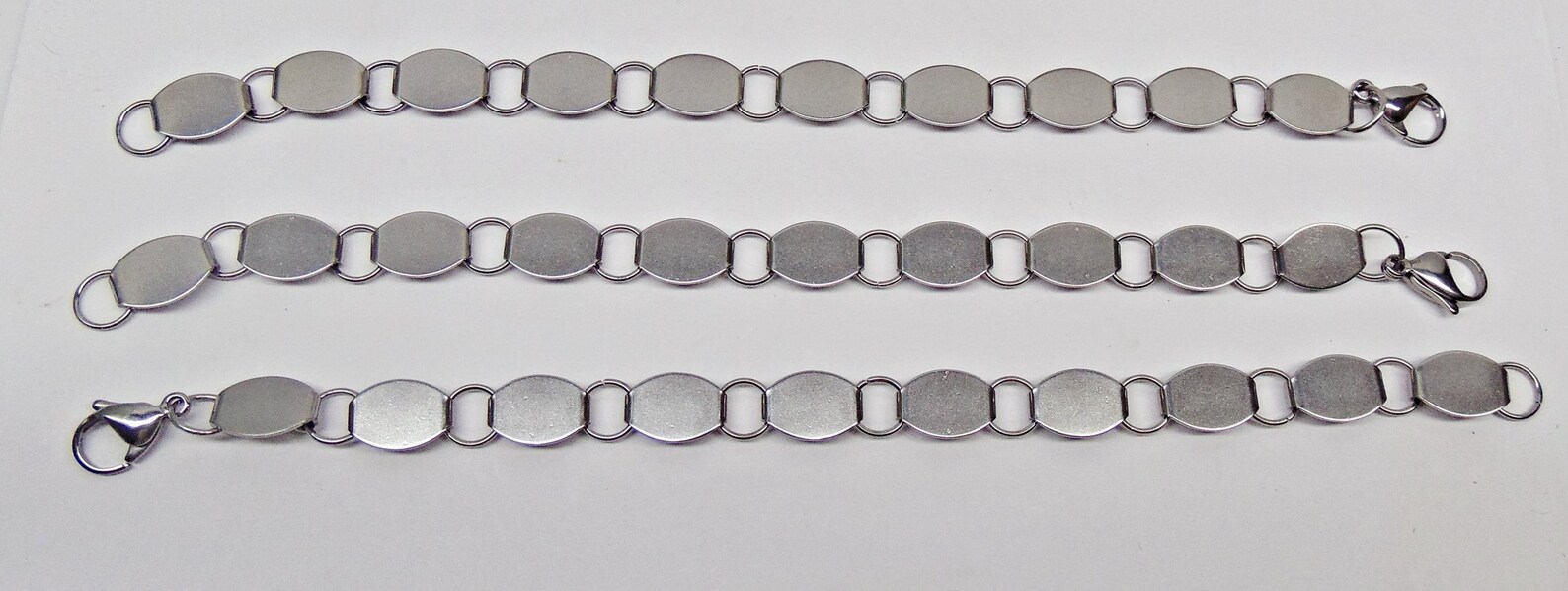 BRACELET BLANKS Forms ~ Oval Disc and Loop ~ 10 Flat Pads 14mm ...