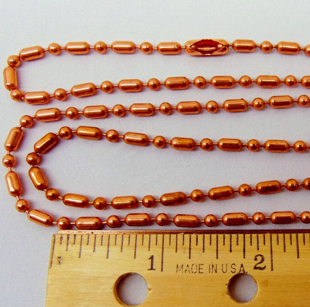 COPPER Ball + Bar Chain ~ 4.5mm ~ #10 Size ~ Various Bulk Lengths 5-ft ...