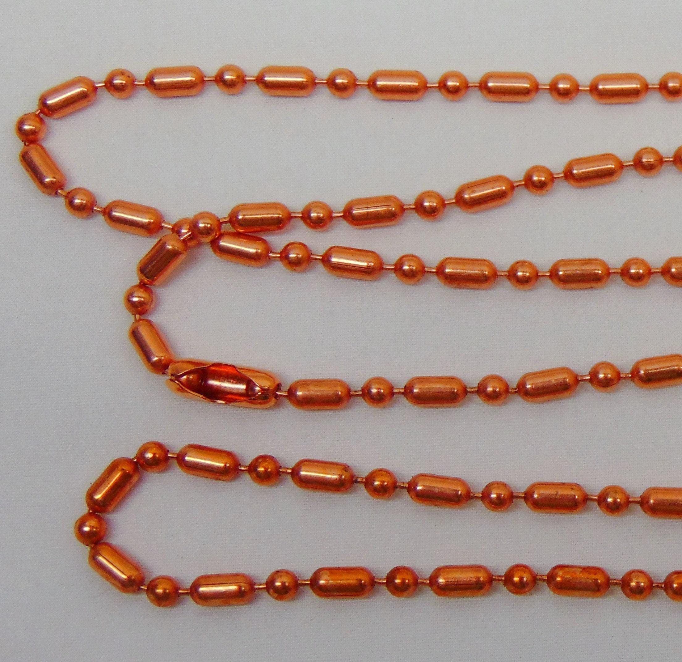 COPPER BALL CHAIN 3.2mm Ball-bar Style Bead / #6 Size ~ Bulk Lengths 5 ...