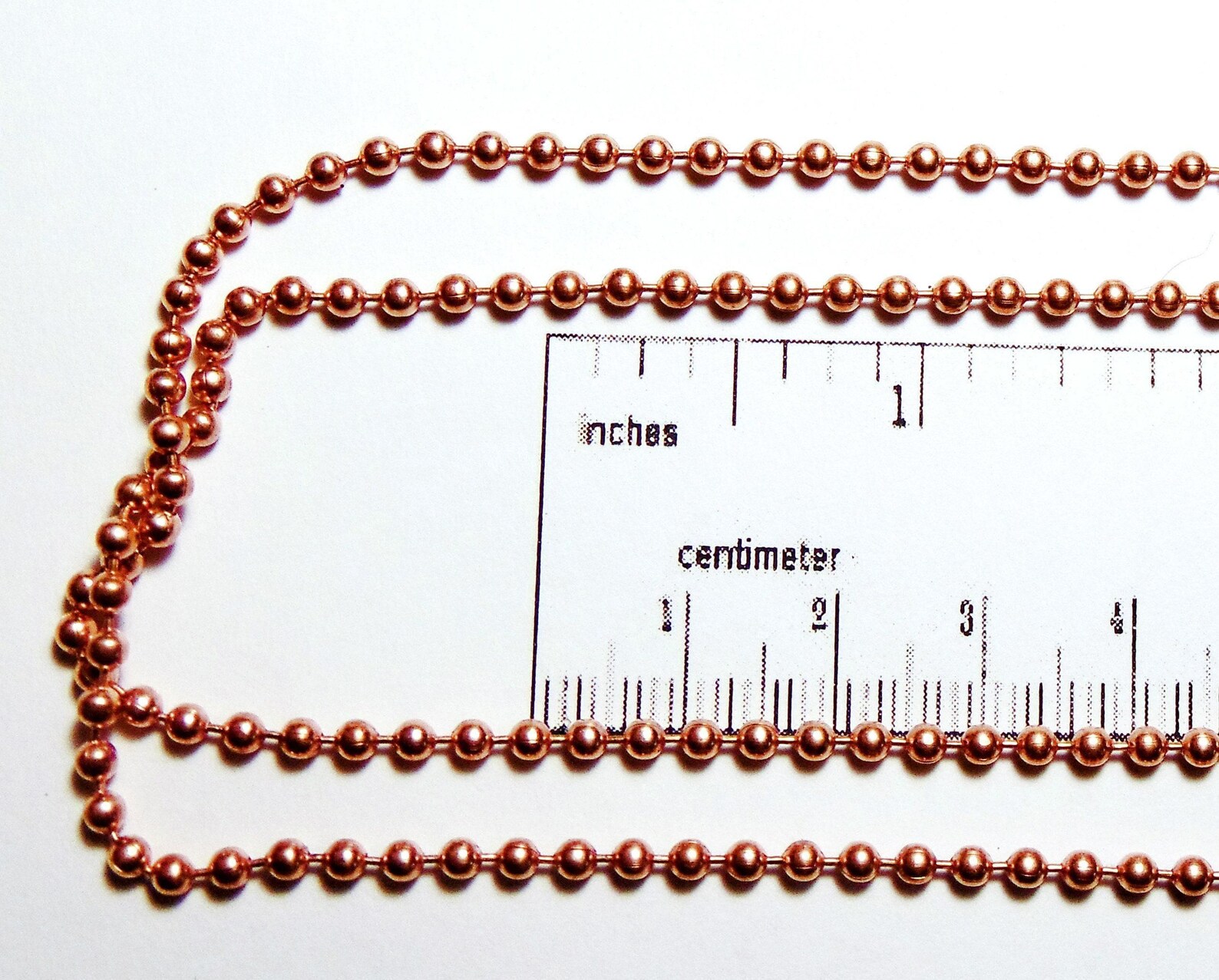 Solid COPPER BALL CHAIN Necklaces 2.4mm Bead / #3 Size Various Lengths ...