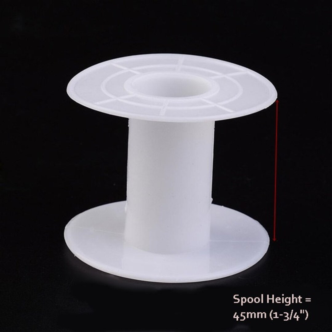 White Plastic Spools ~ 1-3/4" Tall Spools ~ Empty Roll for Chain, Cord ...
