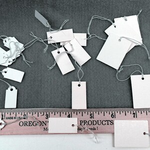 White Price Tags With Elastic String ~ Sturdy Blank Paper Tag to Write ...