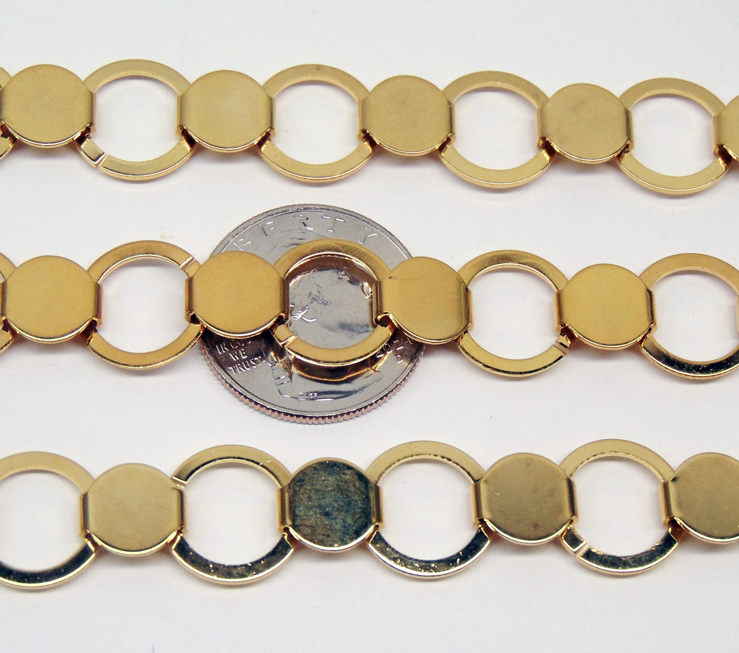 BRACELET BLANKS Forms ~ 9 Round PADS W/ Flat Connecting Loop Gold ...