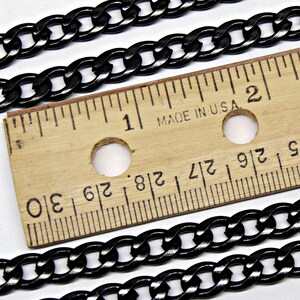 Hefty BLACK Stainless Steel Cuban Curb Chain 7mm X 10mm ~ Smooth Sturdy ...
