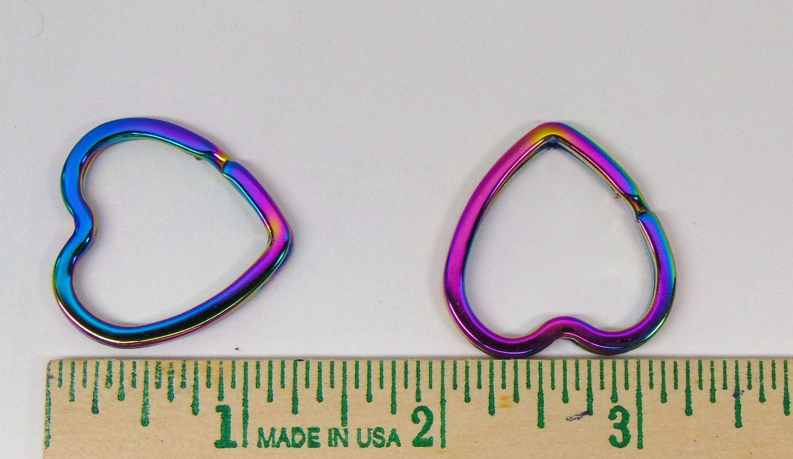 Iridescent Rainbow Heart Split Ring 32mm (1-1/4") Multi-color Duochrome ...
