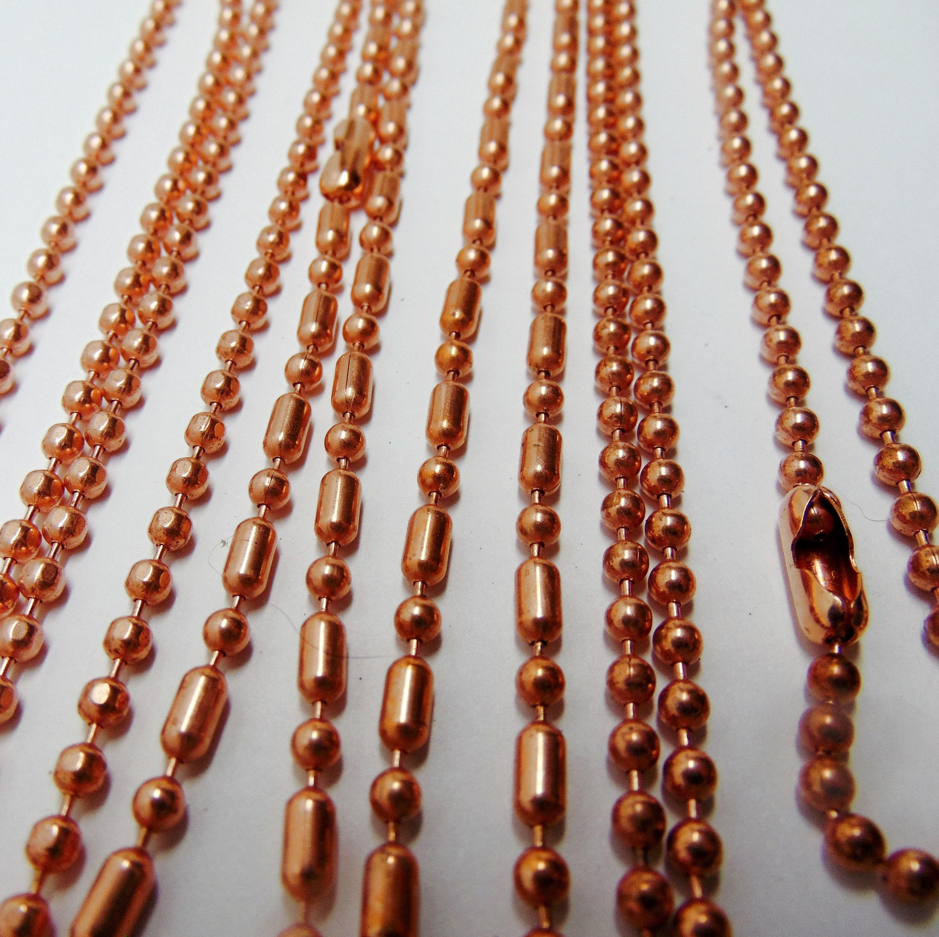 Set of 3 COPPER Ball CHAIN Necklaces 24