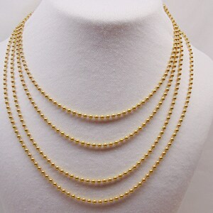 100% BRASS Ball Chain NECKLACE ~ You Customize Lengths 16 Thru 36 Inch ...