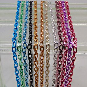 Colored Chain Mix ~ 12 Colors X 5 Feet Long = 60 Feet Anodized Aluminum ...