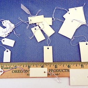 White Price Tags With Elastic String ~ Sturdy Blank Paper Tag to Write ...