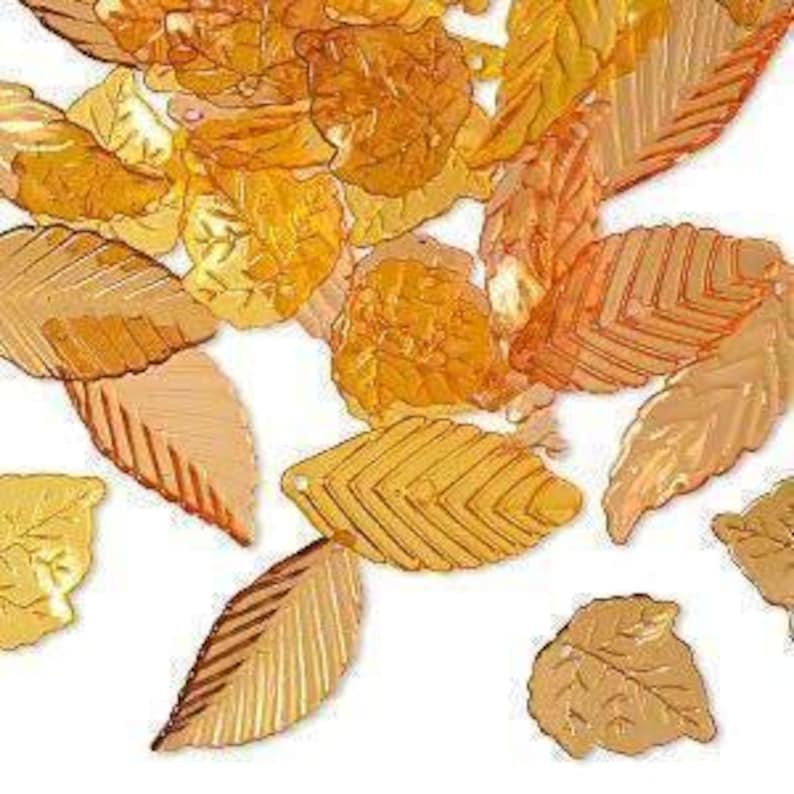 Small Autumn Leaves 50 or 100 ~ Transparent Acrylic Fall Leaf Colors ...