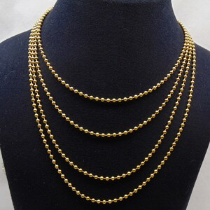 100% BRASS Ball Chain NECKLACE ~ You Customize Lengths 16 Thru 36 Inch ...
