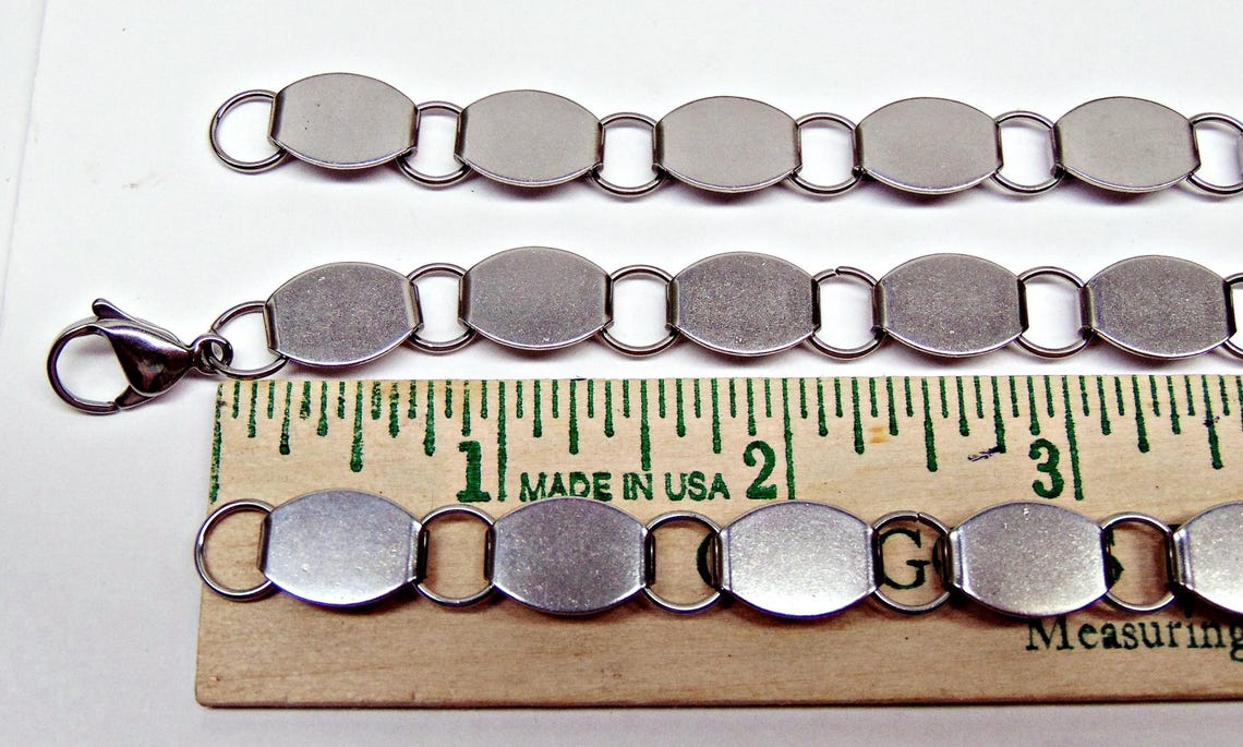 BRACELET BLANKS Forms ~ Oval Disc and Loop ~ 10 Flat Pads 14mm ...