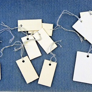 White Price Tags With Elastic String ~ Sturdy Blank Paper Tag to Write ...