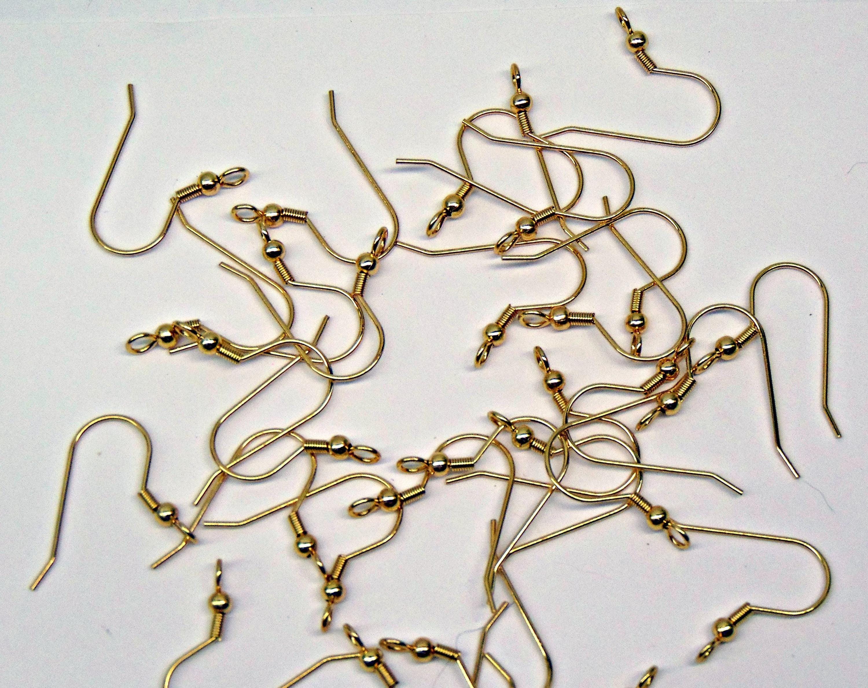Gold Plated Stainless STEEL EAR WIRES Facing Forward Loop French Hooks ...