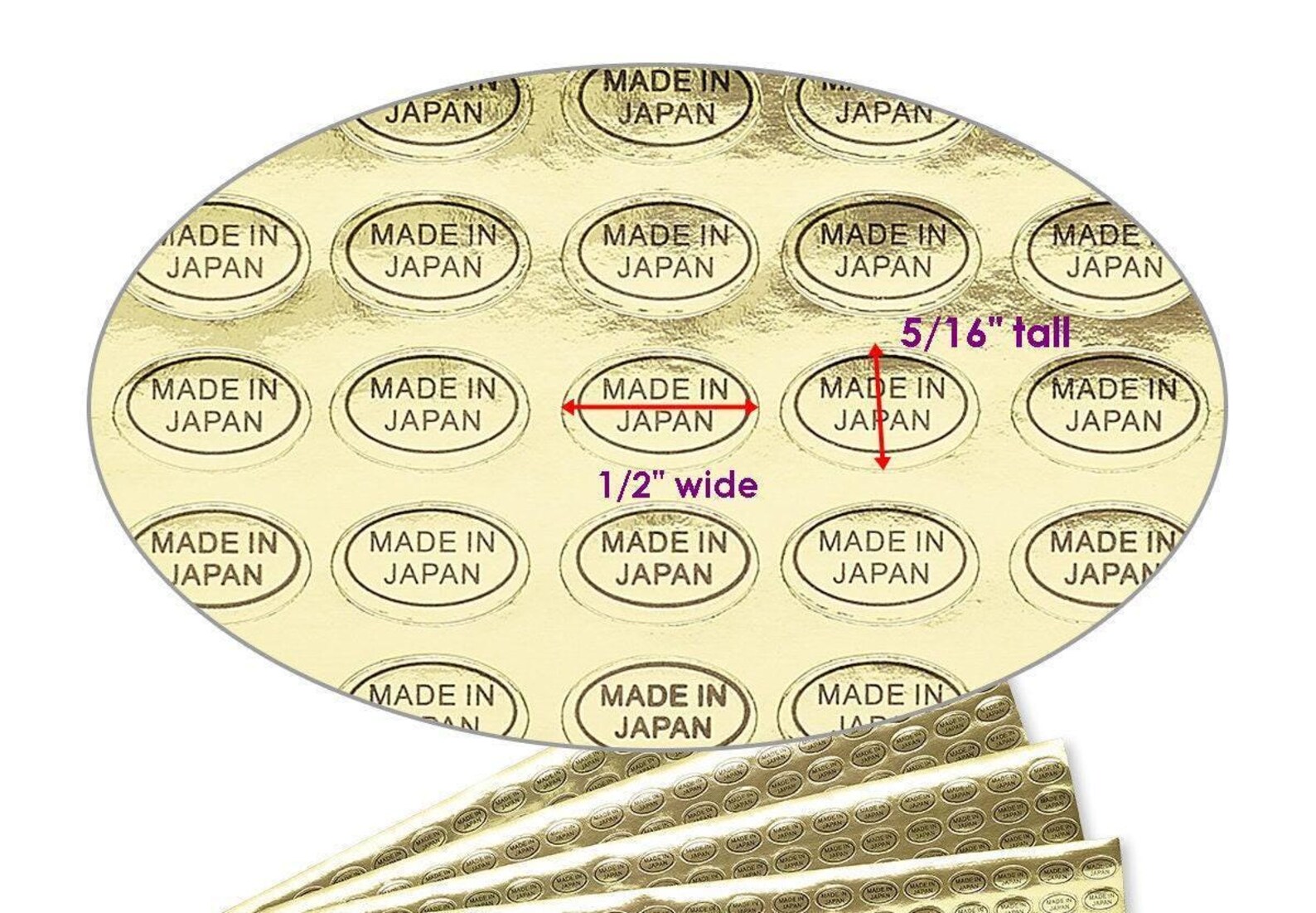 Adhesive Labels Tags ~marked "made in Japan" Qty 100 - 1000 Peel off ...