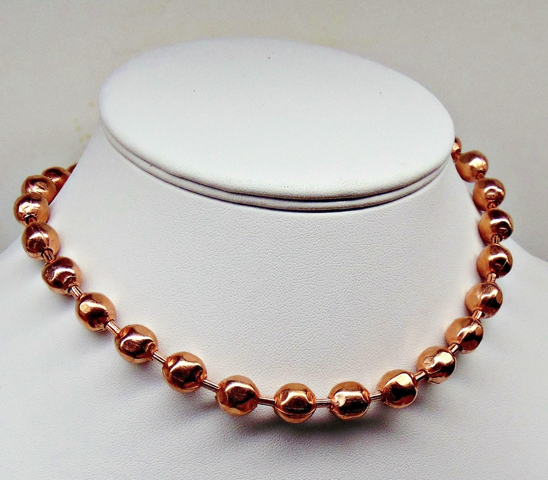 Super Chunky COPPER Ball CHAIN Necklace ~ Faceted 9.5mm Ball - Etsy