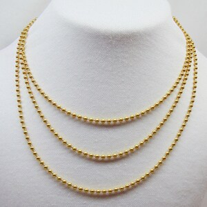 100% BRASS Ball Chain NECKLACE ~ You Customize Lengths 16 Thru 36 Inch ...