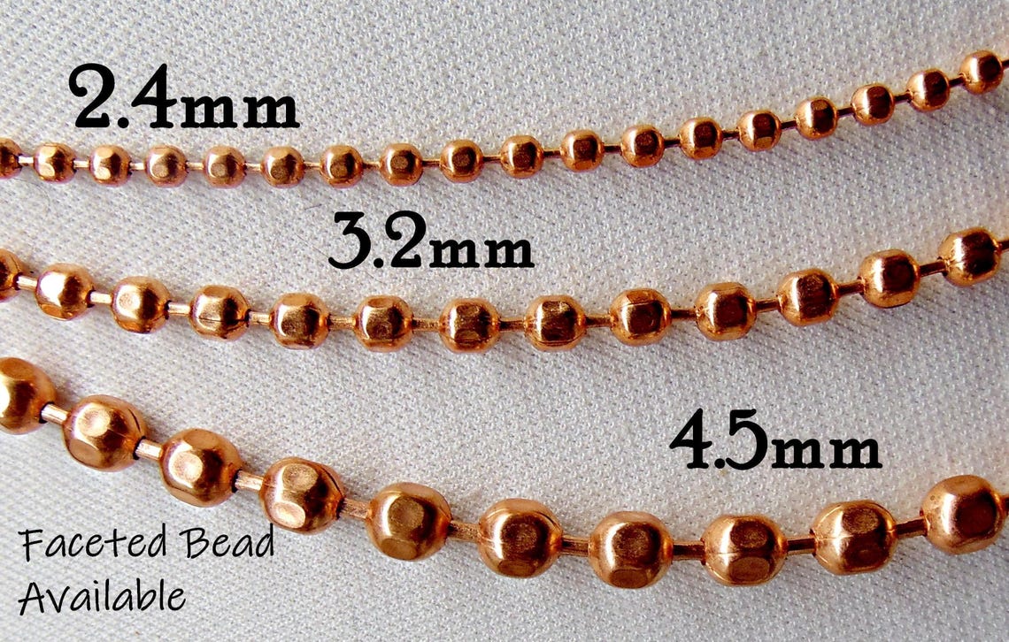 Pure COPPER Waist Chain ~ Round Ball ~ 3 Sizes Available ~ Natural ...