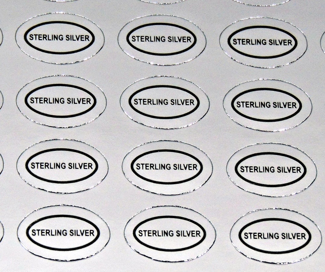 1,000 Adhesive Labels "sterling Silver" ~tags ~ Oval 1/2" X 5/16" for ...