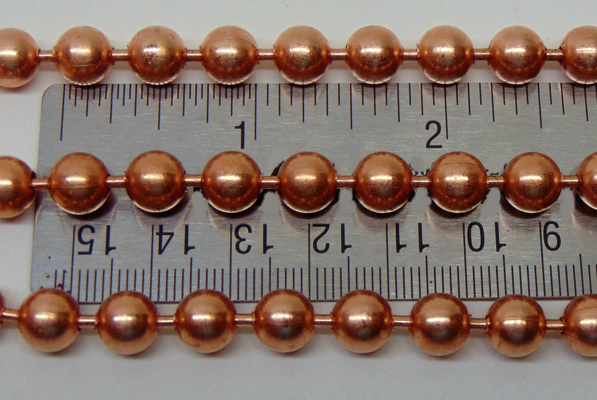 COPPER Ball Chain 8mm ~ #15 Ex Large Size Various Bulk Lengths 5-ft to ...