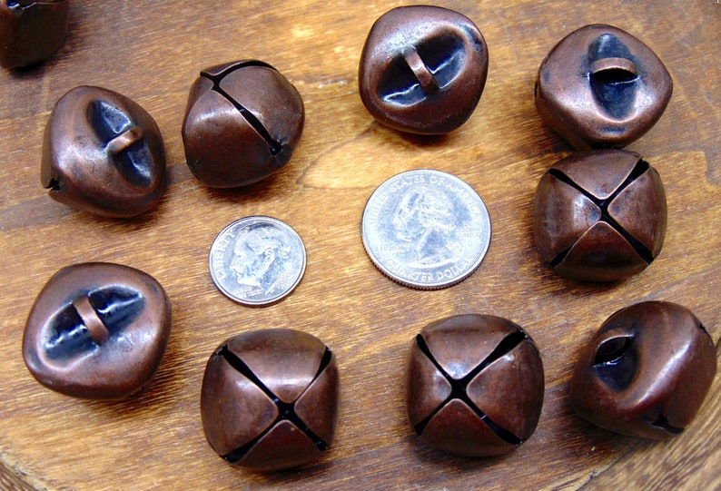50 Antique Copper Finish Jingle Bells 20mm X 25mm 3/4 X - Etsy