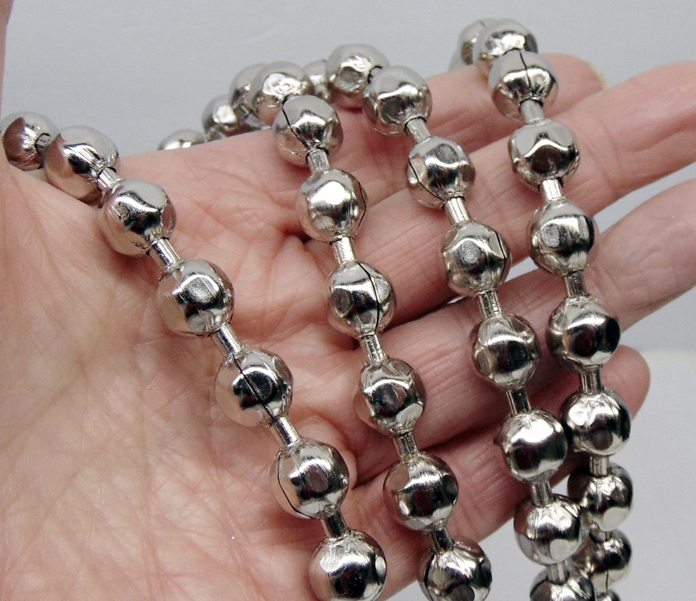 12mm FACETED Ball Chain ~ Bulk Sold By-the-foot ~ 1/2" Bead #30 Size ...