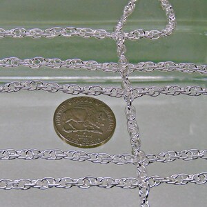 Double Link Chain Silver Plated 4mm Links ~ Rope Chain ~ 4mm Oval Links ~ No Nickel ~ No Lead ...