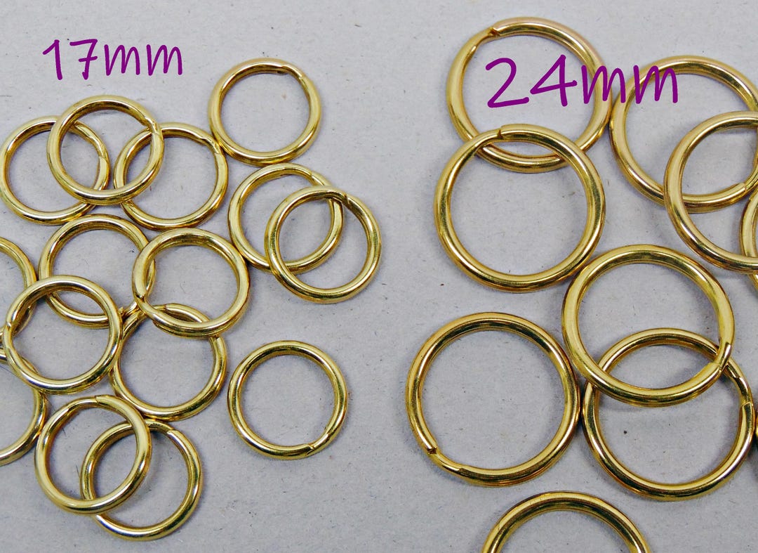 Solid Brass Split Key Rings, Polished, Non Corrosive (24mm & 17mm ...