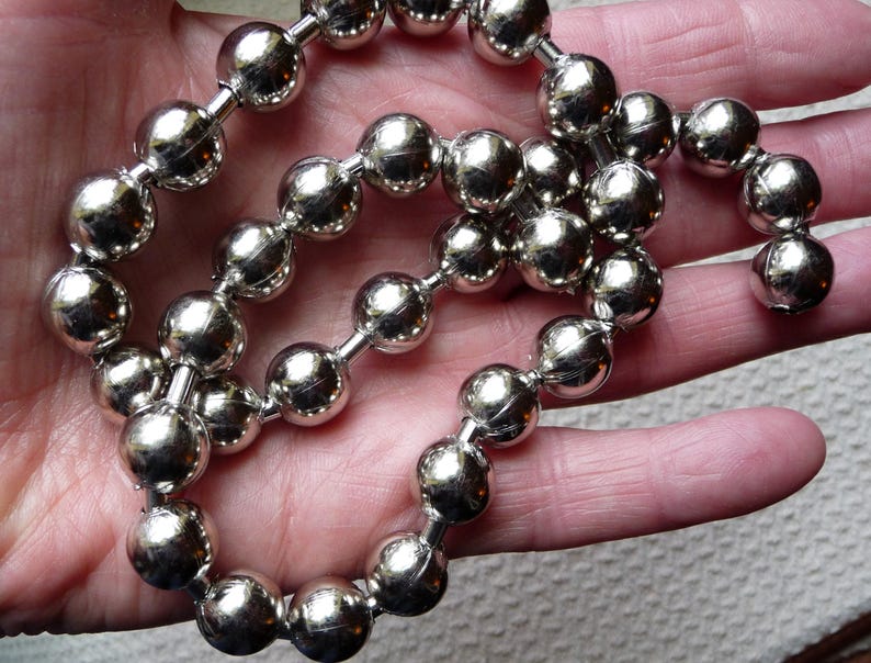 12mm BULK Steel Ball Chain Sold By-the-foot ~ 1/2" Bead #30 Size NPS ...