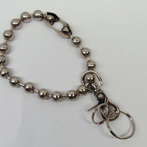 Extra Large BALL Chain Chunky Key Ring W/ Heavy Duty Trigger Clasp + 2 ...