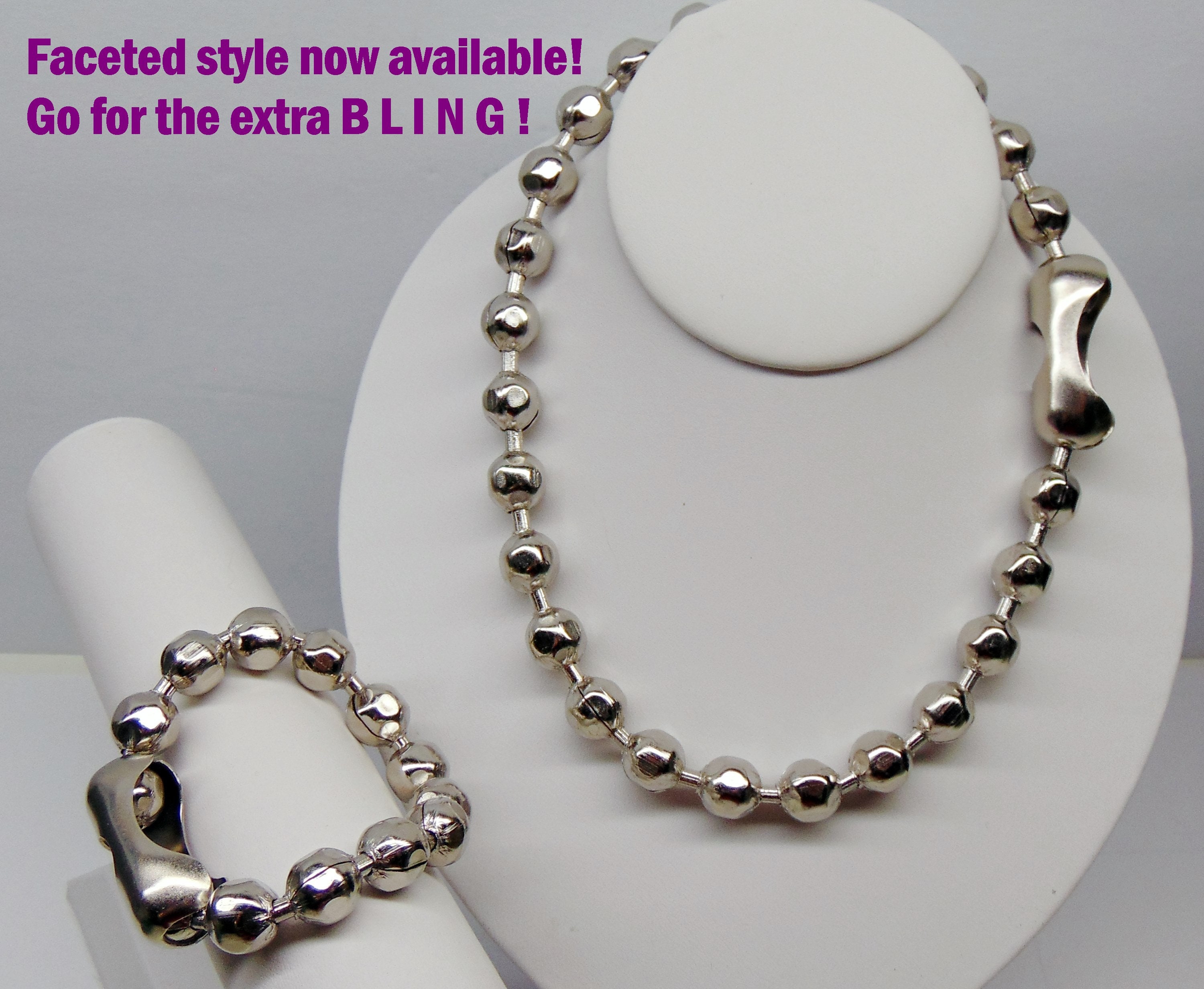 Extra Large BALL Chain Necklace or Bracelet ~ Chunky Steel Extra Large BALL Chain Necklace or Bracelet ~ Chunky Steel