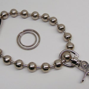 Extra Large BALL Chain Chunky Key Ring W/ Heavy Duty Trigger Clasp + 2 ...