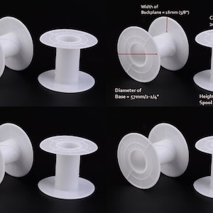 White Plastic Spools ~ 1-3/4" Tall Spools ~ Empty Roll for Chain, Cord ...