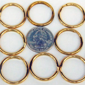 Solid Brass Split Rings 24mm (0.97") and 18mm (0.74") Non Corrosive No ...