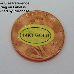 Gold Foil Labels Marked 18KT GOLD Peel off Adhesive Labels Tags ~ Oval ...