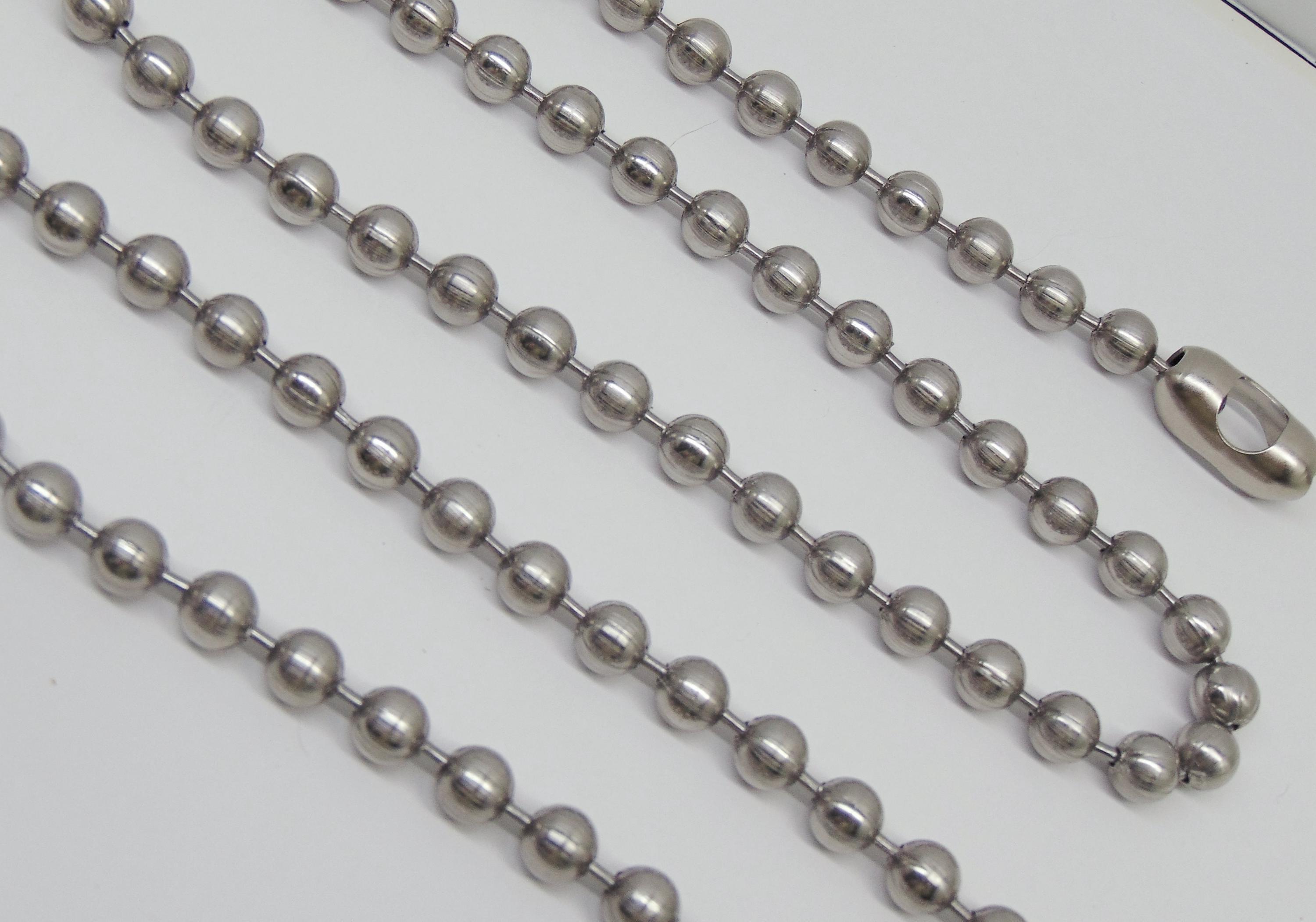 Stainless Steel Ball Chain 8mm Bead ~ #15 ~ Bulk Lengths From 3-feet to ...