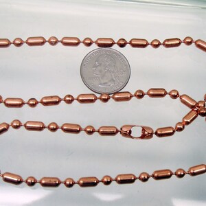 COPPER Ball + Bar Chain ~ 4.5mm ~ #10 Size ~ Various Bulk Lengths 5-ft ...