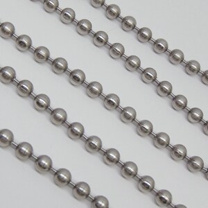 Stainless Steel Ball Chain 8mm Bead ~ #15 ~ Bulk Lengths From 3-feet to ...
