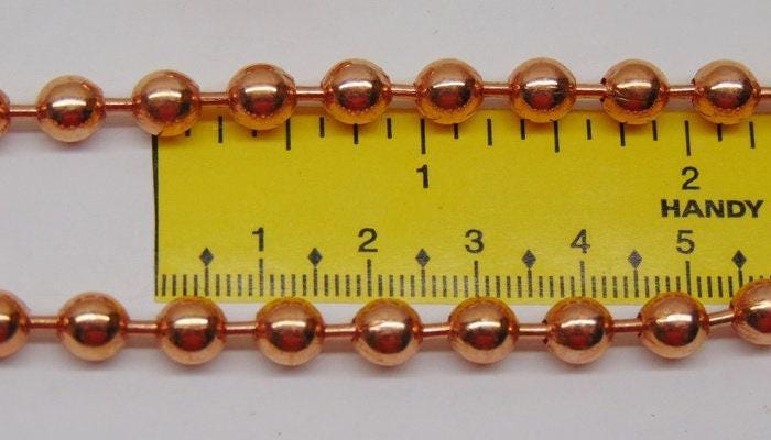 COPPER Ball Chain 6.3mm ~ #13 Various Bulk Lengths 5-ft to 100-ft ~ You ...