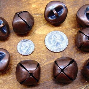 25 Antique Copper Finish JINGLE BELLS 20mm X 25mm (3/4" X 1") Metal ...