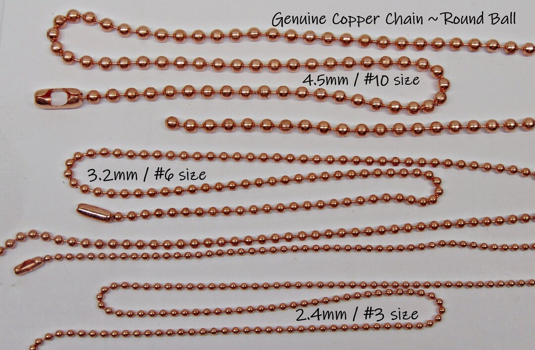 Pure COPPER Waist Chain ~ Round Ball ~ 3 Sizes Available ~ Natural ...