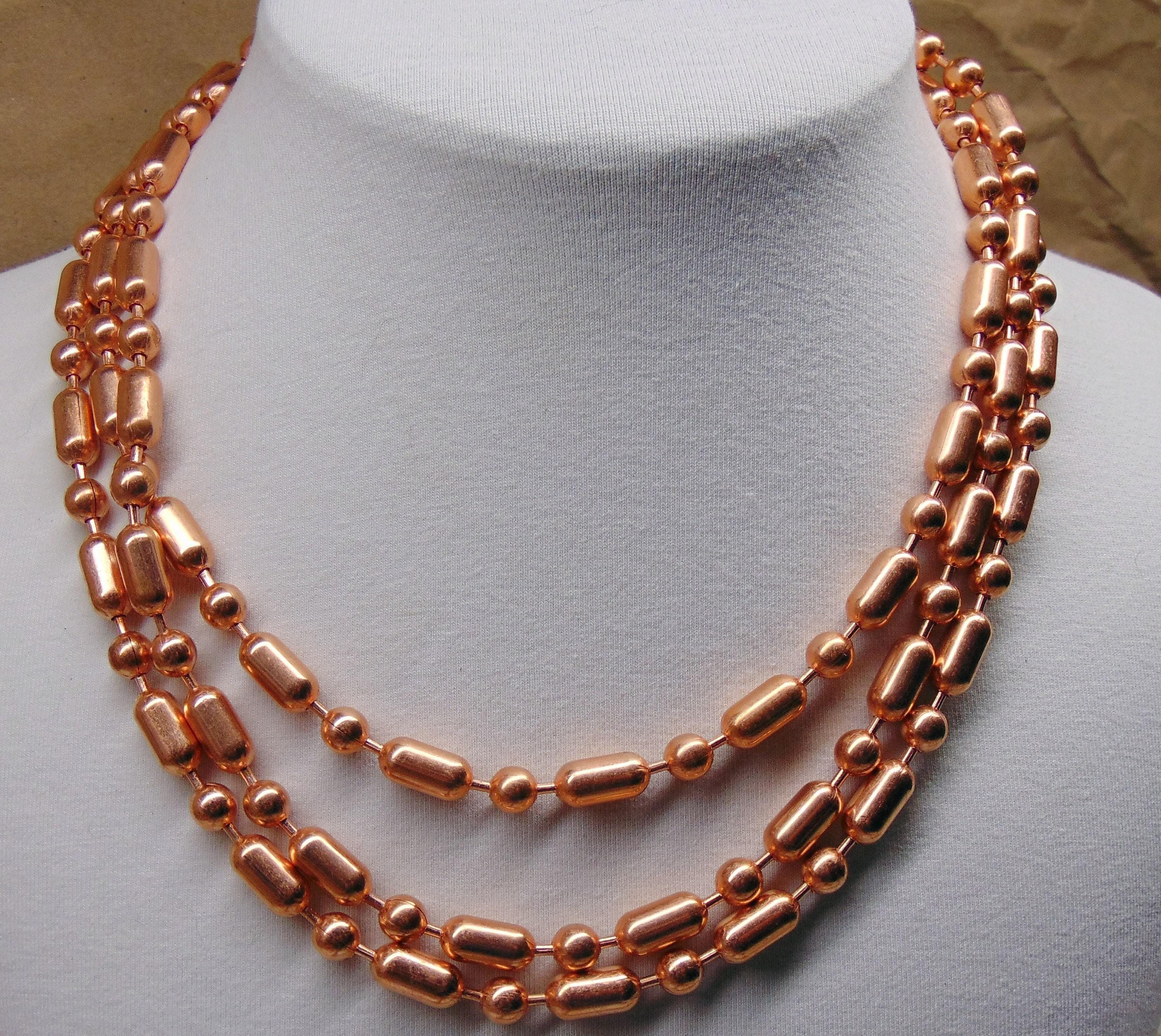 COPPER Ball + Bar Chain ~ 6.3mm ~ #13 Size~ Various Bulk Lengths 5-ft ...