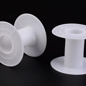 White Plastic Spools ~ 1-3/4" Tall Spools ~ Empty Roll for Chain, Cord ...