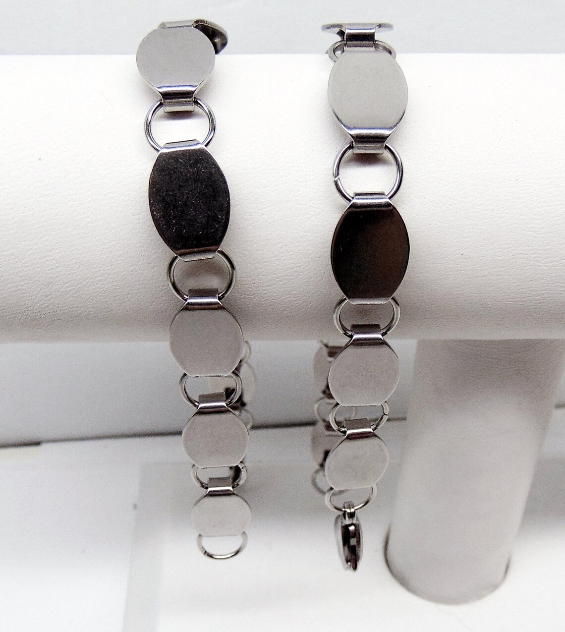 BRACELET BLANKS Forms ~ Oval Disc and Loop ~ 10 Flat Pads 14mm ...