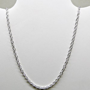 Double Link Chain Silver Plated 4mm Links ~ Rope Chain ~ 4mm Oval Links ~ No Nickel ~ No Lead ...
