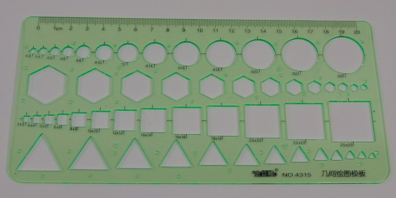 Set of 6 STENCIL Templates and Rulers for Math Art Drawing - Etsy
