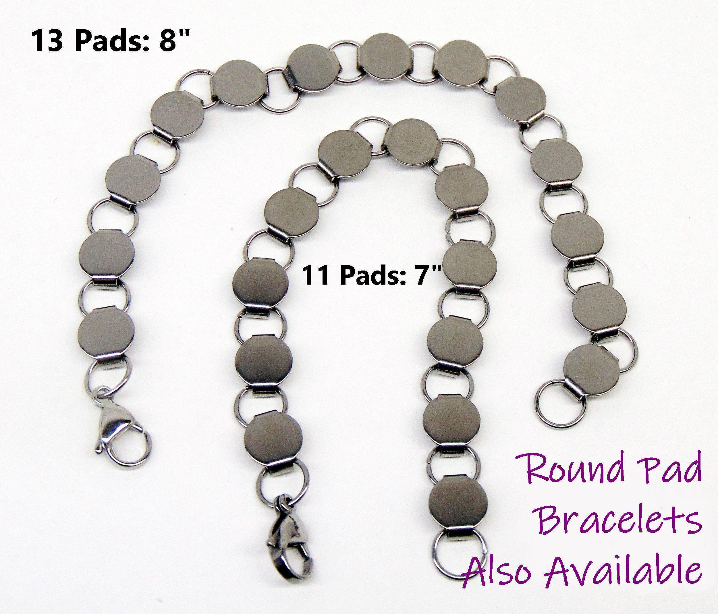 BRACELET BLANKS Forms ~ Oval Disc and Loop ~ 10 Flat Pads 14mm ...