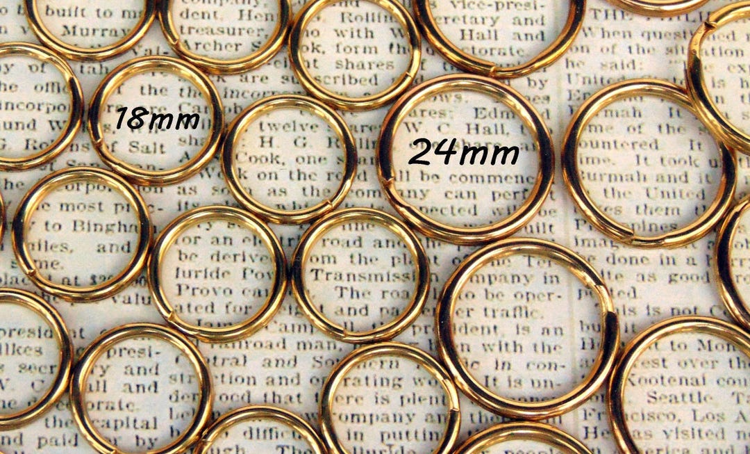 Solid Brass Split Rings 24mm (0.97") and 18mm (0.74") Non Corrosive No ...