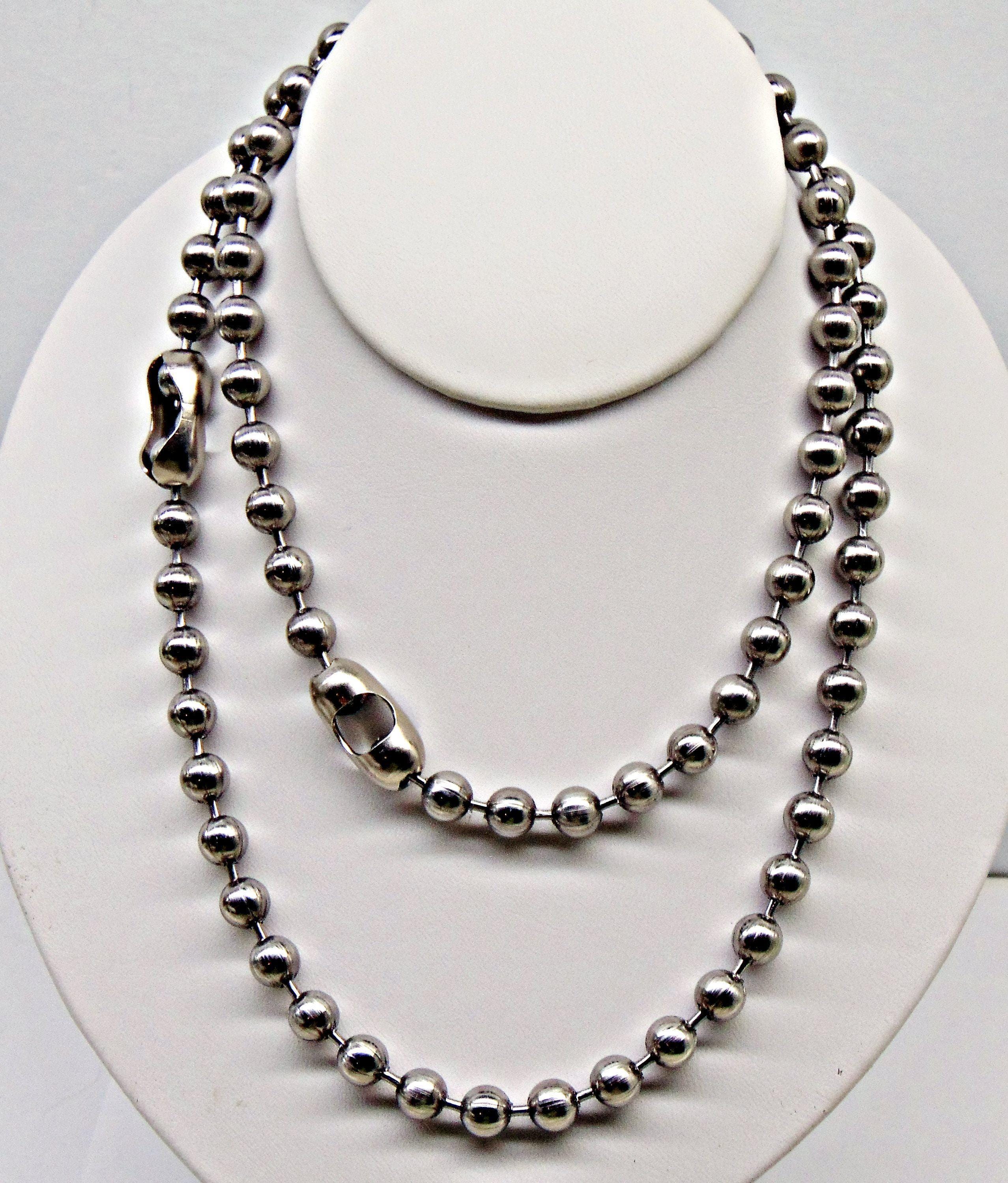 Stainless Steel Ball Chain 8mm Bead ~ #15 ~ Bulk Lengths From 3-feet to ...